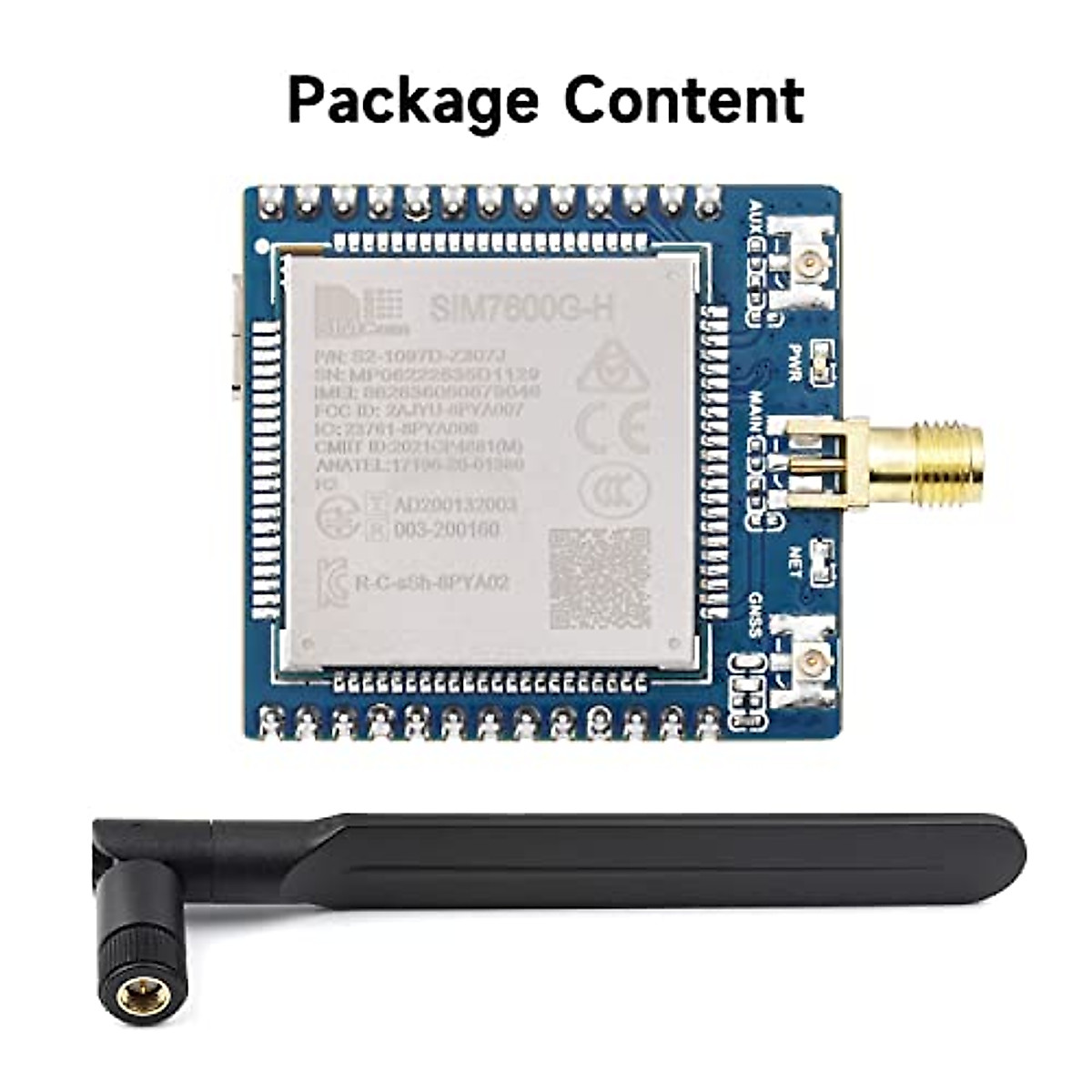 Waveshare SIM7600G-H 4G Communication Module, Multi-Band Support, Compatible with 4G/3G/2G, with GNSS Positioning-Pre-soldered Version