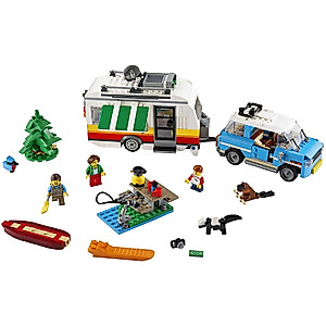 LEGO Creator 3in1 Caravan Family Holiday 31108 Vacation Toy Building Kit for Kids Who Love Creative Play and Camping Adventure Playsets with Cute Animal Figures (766 Pieces)