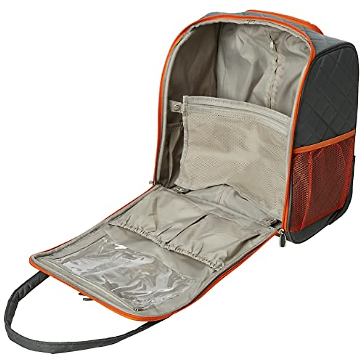 Rockland Melrose Upright Wheeled Underseater Luggage, Charcoal, Carry-On 16-Inch