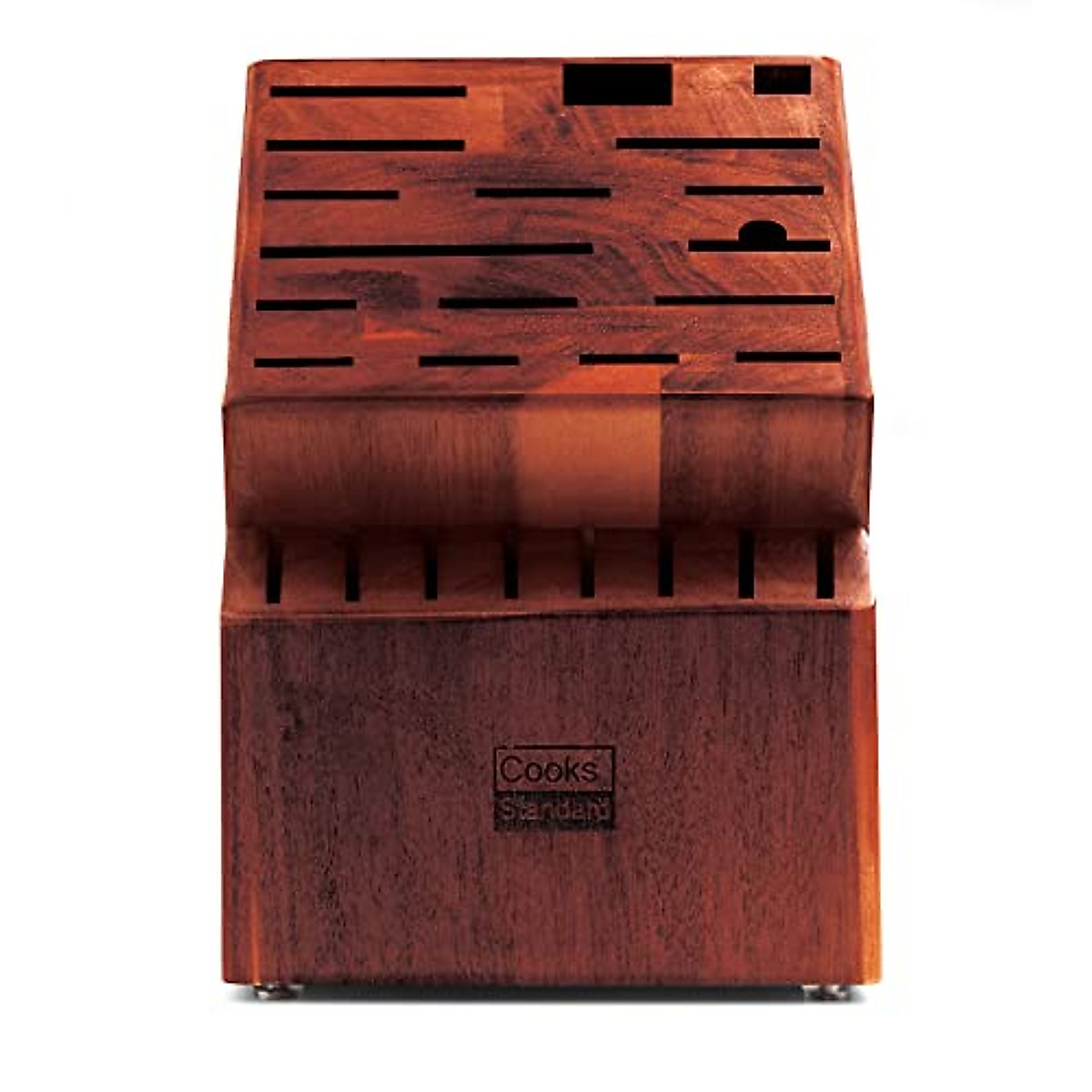 Cooks Standard 25 Slot X-Large Acacia Knife Block Holder without Knives, Countertop Butcher Block Kitchen Knife Stand, Hold Multiple Large Blade Knives, Wider Slots for Easier Storage