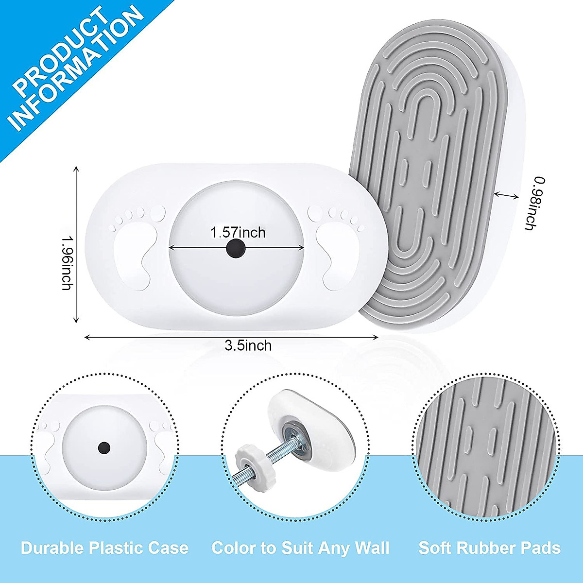 4 Pieces Baby Gate Wall Protector and 4 Pieces Corner Protector,for Child Pressure Mounted Stair Safety Gate & Wall Surface, Door, Wooden Stairs