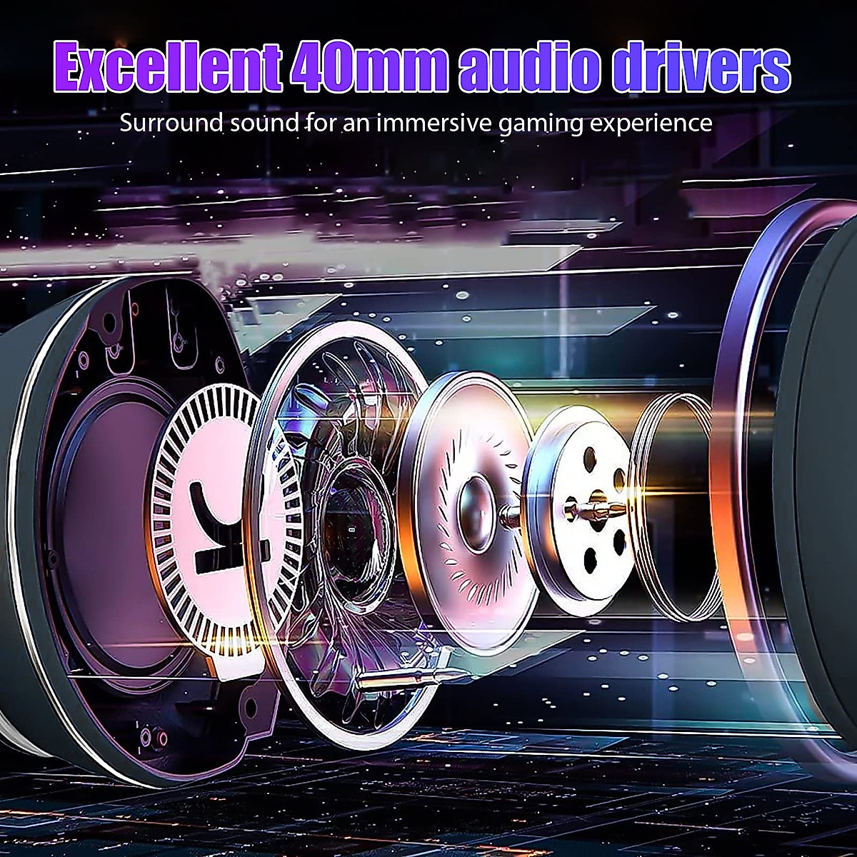 Atrasee Stereo Gaming Headset for PS4 PC PS5 Xbox One Nintendo Switch, Wired Cat Ear Headphones with Mic, Surround Bass, Soft Earmuffs, Noise Cancelling Over Ear Headphones for Girls Kids, Black