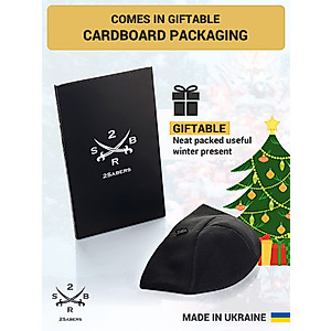 2SBR 2SABERS Tactical Winter Fleece Beanie with Patch Panel – Skull Watch Cap Hat Army