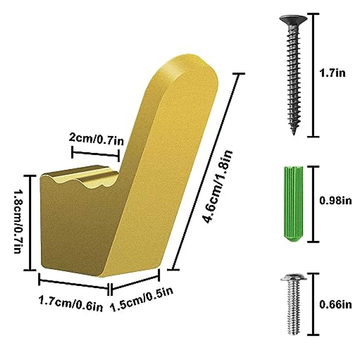 IBosins Coat Hooks Wall Mounted Coat Rack, 16.7'' Long, Entryway Hanging Coat Rack, Black Wood Coat Rack with 5 Gold Literary Rustic Hooks, Decorative Hooks Rail for Coat, Scarf, Bag, Towel, Hat