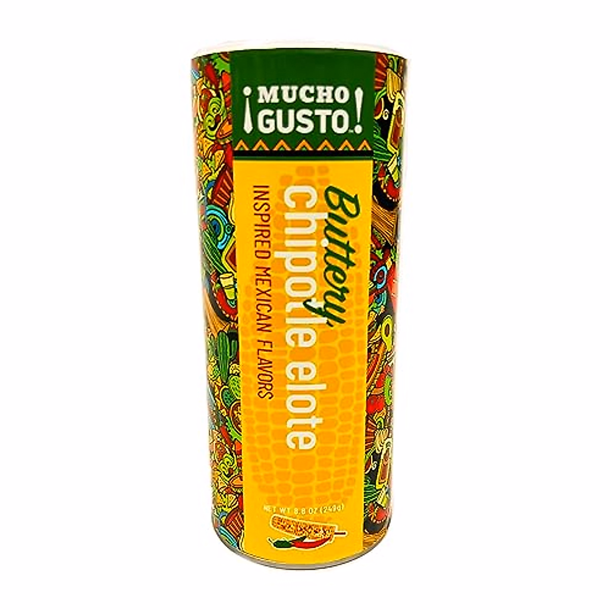 ¡Mucho Gusto! Chipotle Elote Seasoning - 8.8 oz Popcorn Seasoning -Authentic Mexican Street Corn Seasoning & Taco Seasoning -Use as Popcorn Flavoring Seasoning, Chipotle Seasoning & in a Popcorn Kit