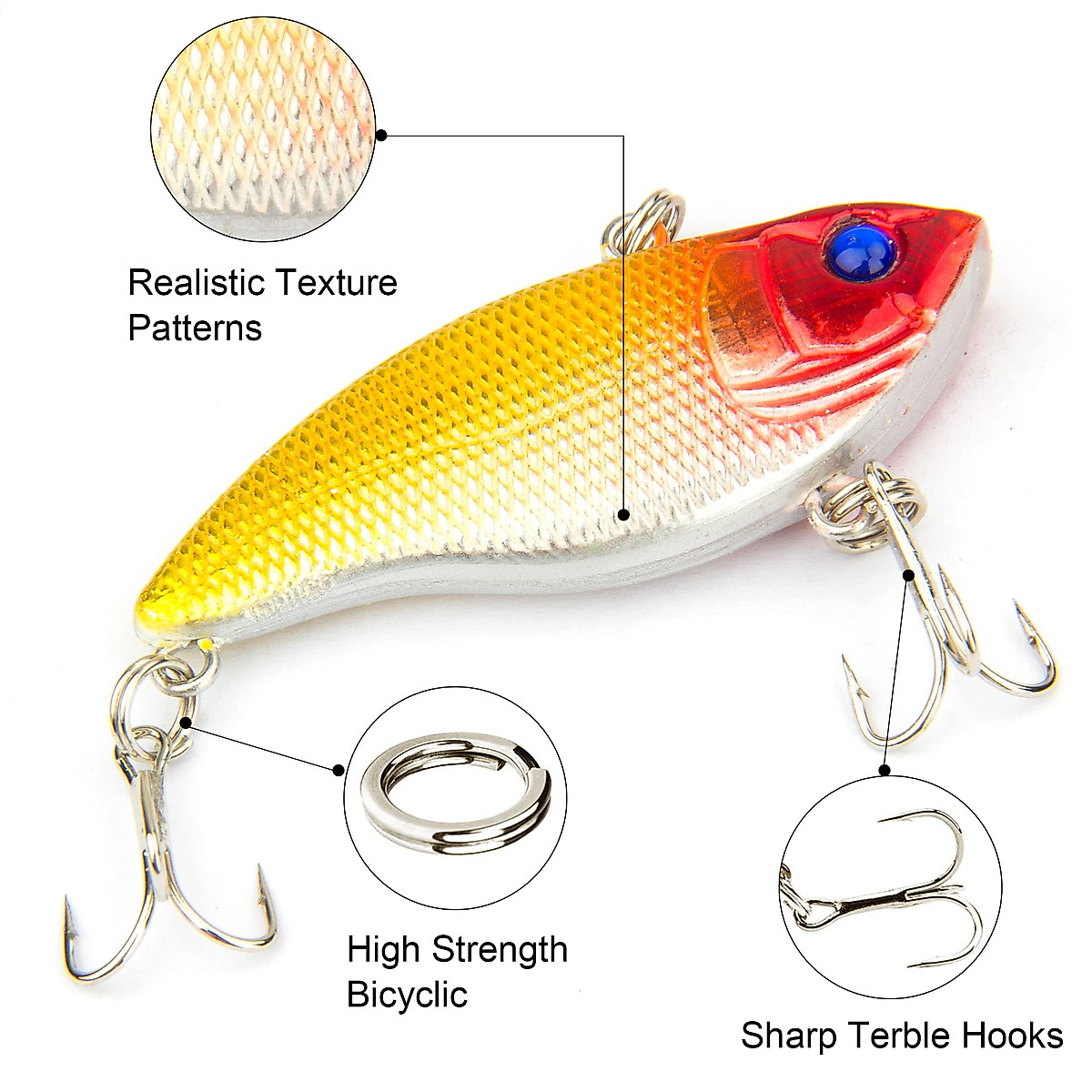 Fishing Lures Rooster Tail Bass Trout Hard Spinner Blade Baits with Feathers Fishing Lure Bass Crankbait Fishing Spinner Blade for Bass Fishing Lure Kit with Tackle Box