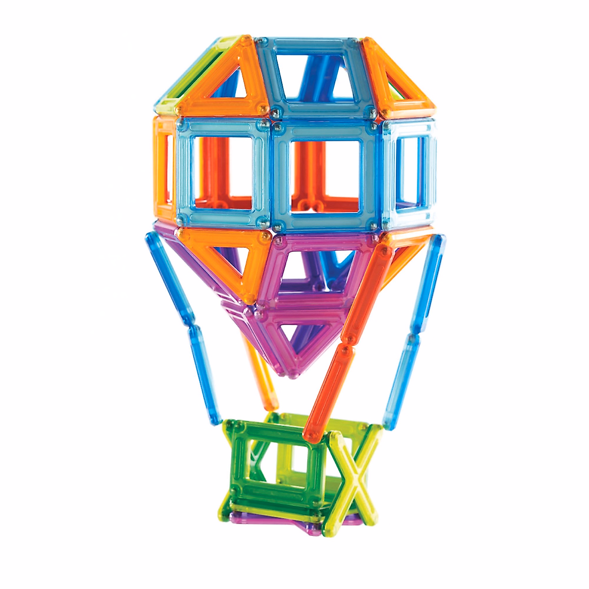 Guidecraft PowerClix Frame Magnetic Building Blocks Set, 100 Piece Magnetic Tiles, Stem Educational Construction Toy