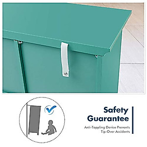 Giantex Buffet Sideboard, Wood Storage Cabinet, Console Table with 4 Drawers, 2-Door Credenza, Living Room Dining Room Furniture, Buffet Server, Kitchen Pantry Cupboard (Sea Green)