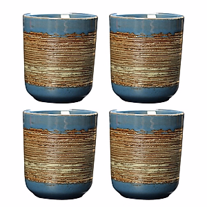LIFKOME Japanese Decor 4Pcs Japanese tea cup Japanese style ceramic tea set tea cup coffee cup Ceramic Teacup Yerba Mate Set Ceramic Mate Natural Glazed Porcelain Vintage Decor