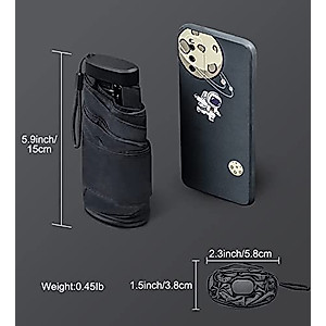 LEAGERA Mini Umbrella For Purse - Canopy Diameter 35inch, Small Travel Umbrella Compact Mini Waterproof Umbrellas for Rain, Suitable for Women Purse and Pocket, Manual Opening