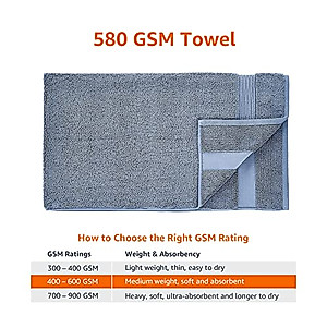 Amazon Basics Dual Performance Bath Towel - 4-Pack, Cotton, True Blue