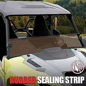 A & UTV PRO Front Dark Tinted Half Windshield for Yamaha Wolverine RMAX2 1000/ RMAX4 1000 2021 2022 2023 Accessories, Hard Coated Vented Window Windscreen, 250x Stronger Than Glass, 1PC