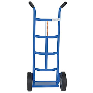 Vestil DHHT-500S-HR Steel Hand Truck with Dual Handle,Hard Rubber Wheels, 500 lbs Load Capacity, 44-1/2" Height, 21" Width X 17-1/2" Depth