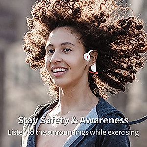 RockShine Open-Ear air Conduction Headphones, Wireless air Conduction Sports Headphones, Bluetooth 5.3 Lightweight sweatproof Sports Headphones, Suitable for Running, Cycling, (White)