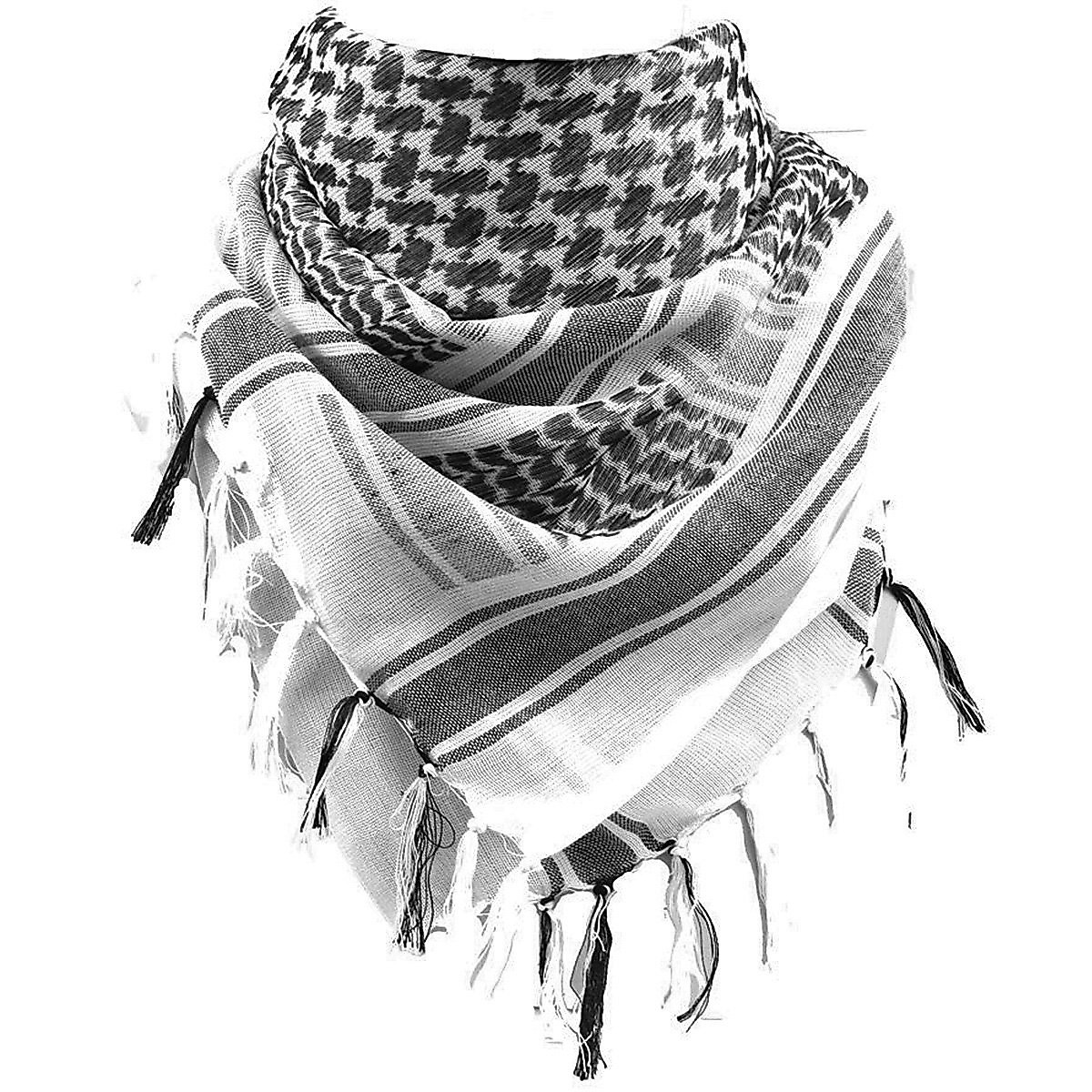 FREE SOLDIER 100% Cotton Military Shemagh Tactical Desert Keffiyeh Head Neck Scarf Arab Wrap(White)