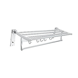 Zerodeko 1 Set Towel Rack Makeup Organizer Telescopic Towel Rack Shampoo Holder Metal Shelving Wall Mounted Shelf Shelves Wall Mounted Bright Silver Slippers Shelf Slippers Rack Storage Set