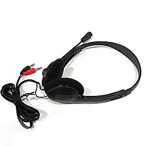 Baost Wired Over Ear Headphones with Microphone Foldable Headsets Wired Stereo Headset for 3.5mm PC Computer Laptop Random