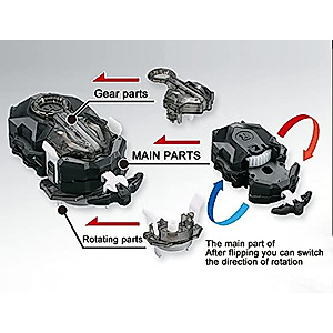 Owenkelng Bey Burst Gyro Toy Set Great Birthday Gift for Boys Children Kids 6 8+ Metal Fusion Attack Top Grip Blade Set with Battling Game Storage Box 8 Top Burst Gyros 3 Two-Way Launcher 2 Handles