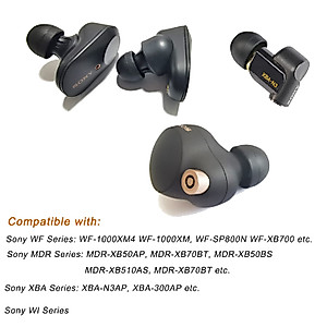 Silicone Ear Tips for Sony Earbuds Replacement for WF-1000XM4 WF-1000XM5 WF-SP800N MDR-XB50AP WF-XB700 XBA, MDR WF Series Earbuds Tips for Sony Earphone, 4 Pairs