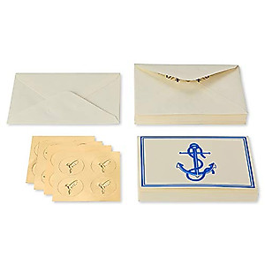 Papyrus Blank Cards with Envelopes, Nautical Anchor (16-Count)