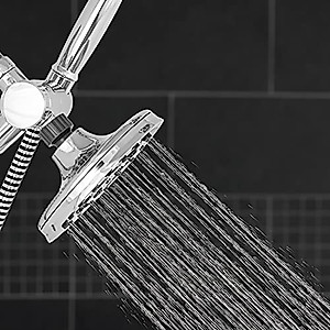 Waterpik 7-Mode 2-in-1 Dual Shower Head System with 5-Foot Hose and PowerPulse Therapeutic Massage, Chrome, XAT-133E-643E