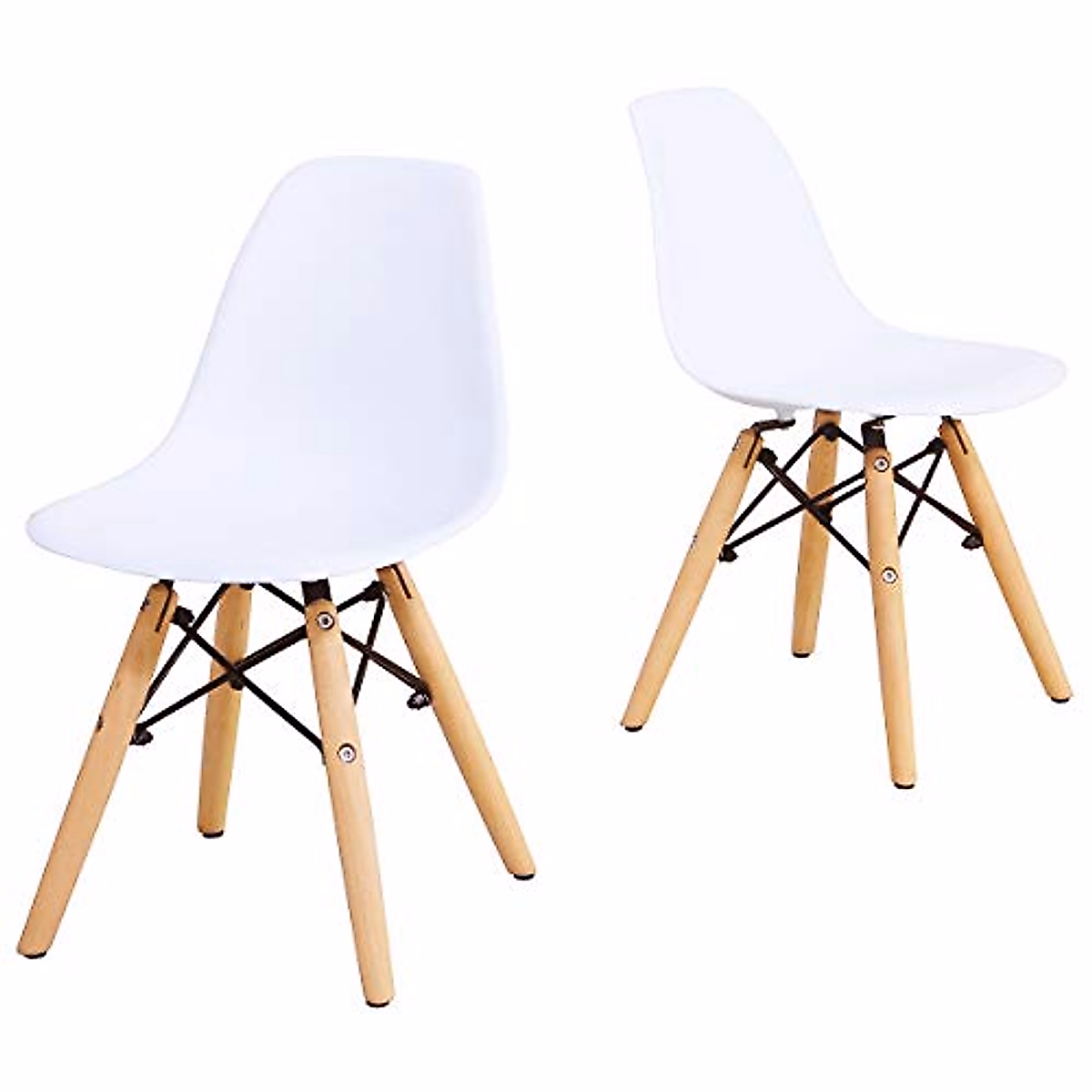 Costzon Kids Table and Chair Set, Kids Mid-Century Modern Style Table Set for Toddler Children, Kids Dining Table and Chair Set, 3-Piece Set (White, Table & 2 Chairs)