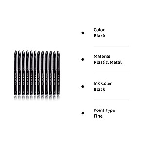 Uni-Ball AIR Micro - 0.5mm Fine Rollerball - Pack of 12 - Black