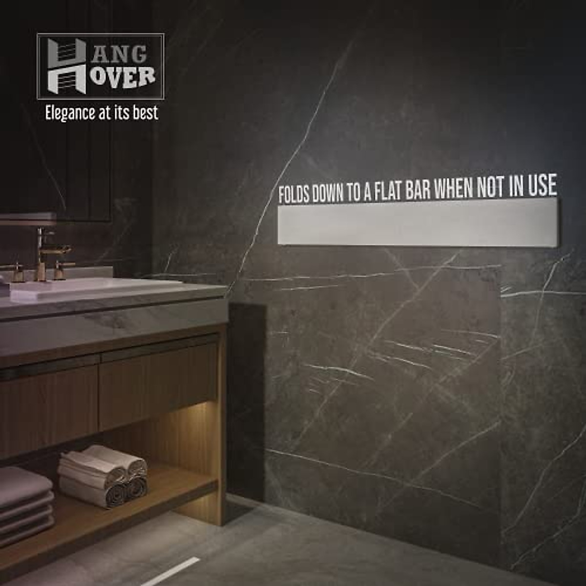 TCO ADVENTURES Invisible Wall Mounted Drying Rack | an Elegant Wall-Mounted Hanger | Folding Stainless Steel Collapsible Space Saver with 236.22 inches Drying Capacity (Signal White)