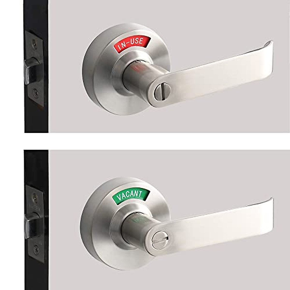 Bathroom Privacy Lever Lock with Large Indicator for Men Women Restroom Inuse or Vacant, ANSI Grade2 Commercial Grade, Perfect for Professional Office Buildings Apartment Airbnb Warehouse