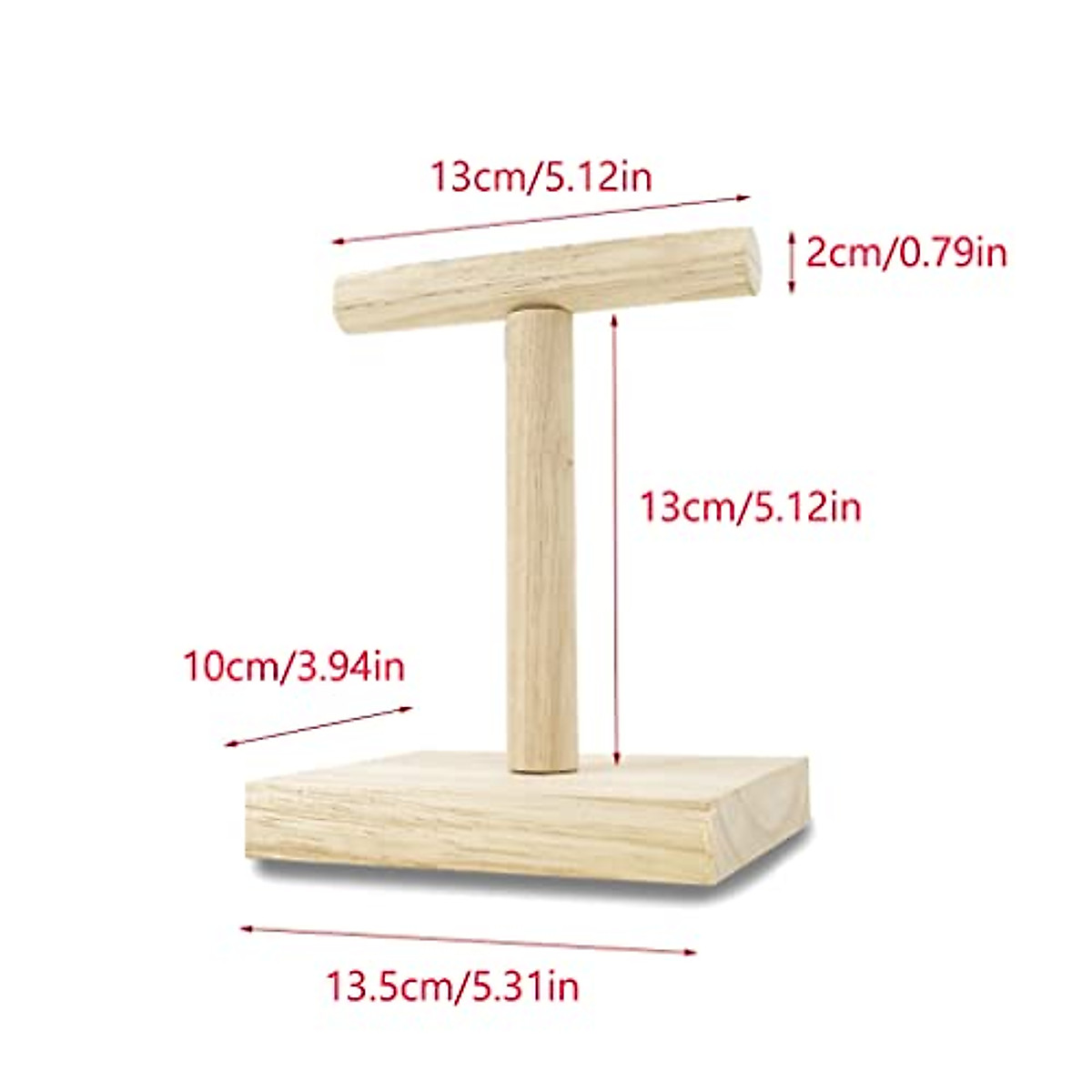 Small Parrot Bird Pet Perch Stand Parakeet Wood Standing Gym Training Grinding Toy Playstand Holder (S)