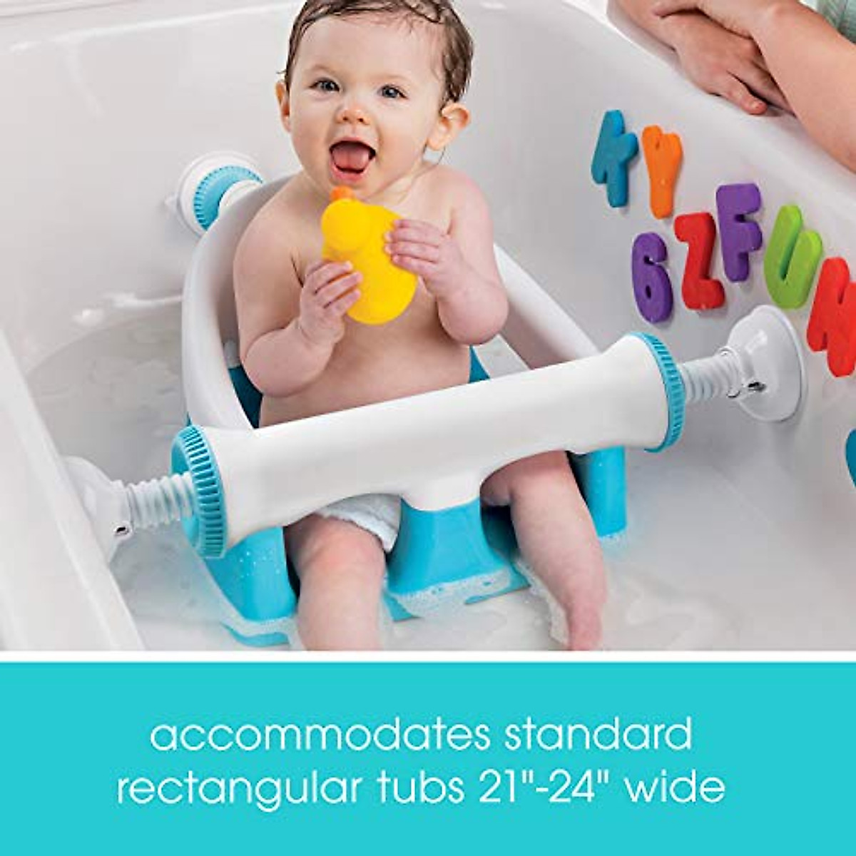 Summer My Bath Seat for Sit-Up Baby Bathing, Backrest for Assisted Sitting, Easy Setup & Storage, Aqua