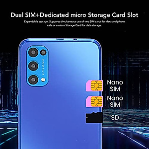 5.45Inch Unlocked Smartphone, 2GB RAM 16GB ROM Full HD Screen, Support WiFi/Bluetooth//GPS/Face Recognition, 3G Cell Phone for Android 10(Blue)