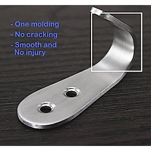 Deezio Extra Strong Stainless Steel Screw Single Hooks, Coat Hooks, Hat Hooks, Wall Hooks, Bath Towel Hook, Kitchen Hooks, Heavy Duty Wall Mount Hooks (Pack of 10)