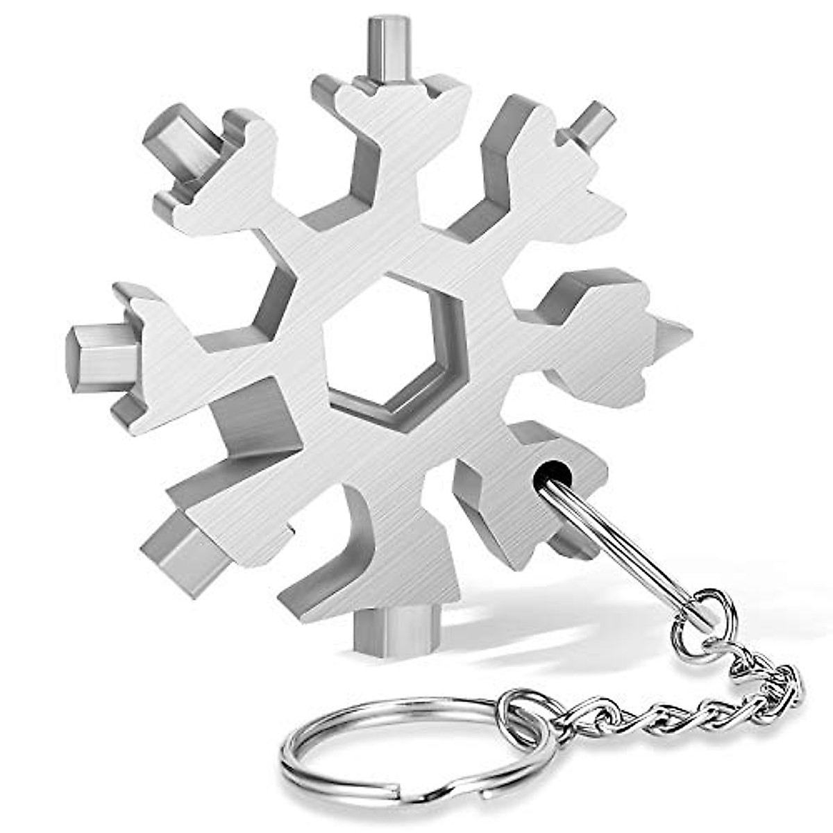 18-in-1 Snowflake Multi Tool, Portable Stainless Multi-Tool, Compact Snowflake Tool Multi Instrument Outdoor, Hand Tools Gift for Boys, DIY Handyman, Father/Dad, Husband (Sliver)
