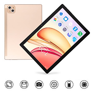 GLOGLOW Tablet, HD 10.1in Tablet 100‑240V 5.0 for School (Gold)