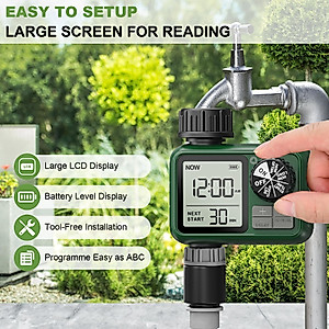Sprinkler Timer, XinFuture Water Timer, Programmable Garden Hose Timer with Rain Delay, Manual& Automatic Watering System, Waterproof Digital Irrigation Timer Watering Lawn Evenly&Efficiently,1 Outlet