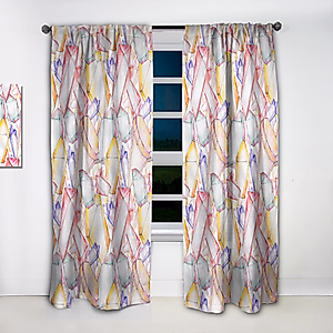 DesignQ Curtains 'Colorful Diamond Rock Jewelry Mineral' Curtains for Bedroom, Curtains for Living Room, Curtains & Drapes - Thermal Insulated - Single Panel-52x90