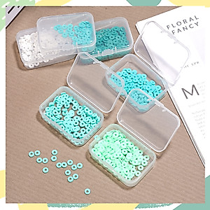 ISKYBOB 6 Packs Rectangle Small Clear Plastic Storage Containers Box Case with Hinged Lid Crafts Organizer for Crayons, Bobby Pin, Beads (2.6 x 1.8in)