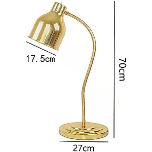 Vkins Single Bulb Food Heat Lamp 250W Food Warming Light for kitchen Commercial Warmer Lamps for Home Restaurant Buffet (Size : Gold)