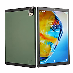 Aqur2020 10 Inch Tablet, 4GB 64GB 100-240V Green Gaming Tablet 5G WiFi Support Fast Charging Support Calling for Study for Kids (US Plug)