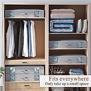 COVAODQ Under Bed Storage Containers Storage Bins Organizers for Clothes Comforters Blankets Pillows Duvets Large Capacity with Clear Window, 2 Pack