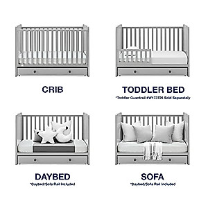 babyGap by Delta Children Graham 4-in-1 Convertible Crib with Storage Drawer TrueSleep Crib and Toddler Mattress (Bundle), Grey/Dark Grey
