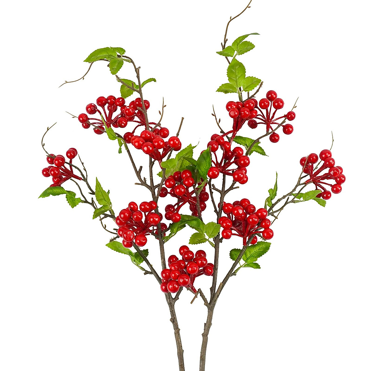 Phliofd 2 Pack Christmas Red Berries Picks 32in Red Berry Stems Christmas Decoration Red Christmas Ornaments for Home Kitchen Outdoor Garden Wedding Party Holiday Decor