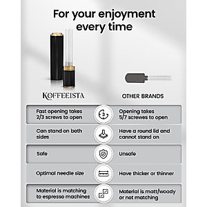 Koffeeista WDT Espresso Distribution Tool, Barista Tools 5x0.35mm Stainless Steel Needles - Easy Open/Close, Portable & Stylish Espresso Stirrer, wdt Coffee Tool, Espresso Distributor, Espresso Whisk