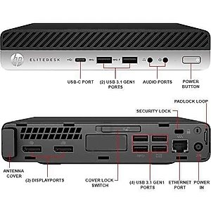 HP 800 G3 Mini High Performance Desktop Intel i5 16GB DDR4 New 1TB M.2 NVMe SSD WiFi BT Dual Monitor Support Wirless Keyboard & Mouse Win10 Pro, i5-7500 3.40GHz (Renewed)