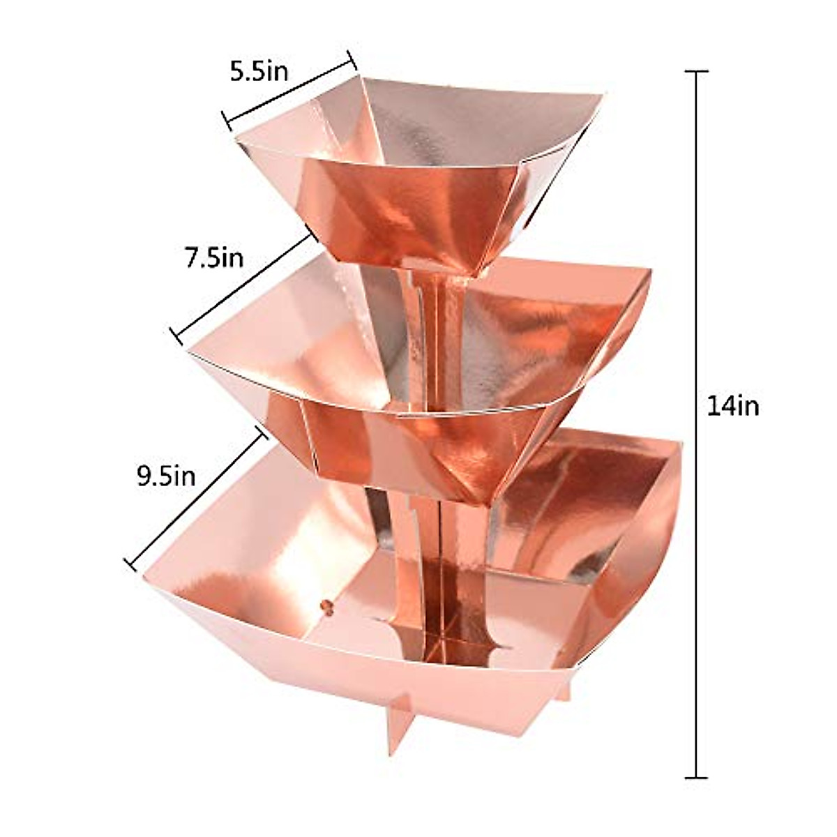 Rose Gold Birthday Party Supplies Decorations Cardboard Rose Gold Dessert Display Dessert Stand Candy Snack Cupcake Stand Cake Stand Bowl Stand Tower Display for Wedding