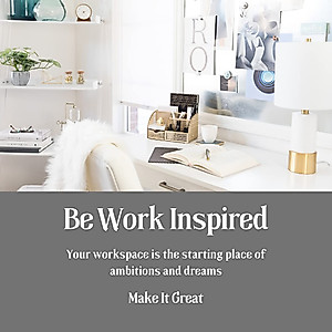 BLU MONACO Designer Metal Gold Desktop Organizer - Desk Organization for Office Accessories - Supplies, Pencils, and Pen Holder for Desk - Cute Gold Desk Accessories - Small Office Desk Organizers