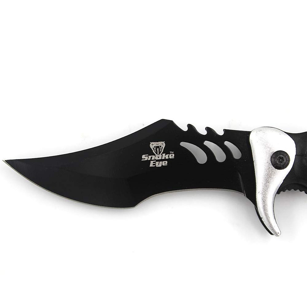 Snake Eye Everyday Carry Scorpion Style Ultra Smooth One Hand Opening Folding Pocket Knife - Ideal for Recreational Work Hiking Camping (Silver)