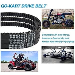 30 Series Go Kart Drive Belt Replaces Manco 5959 / Comet 203589 Go Kart Belt, Torque Vonverter Belt (3Pcs)