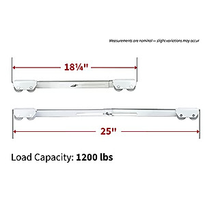 Shepherd Hardware 9601 Stamped Steel Adjustable Appliance Rollers, 2-Pack